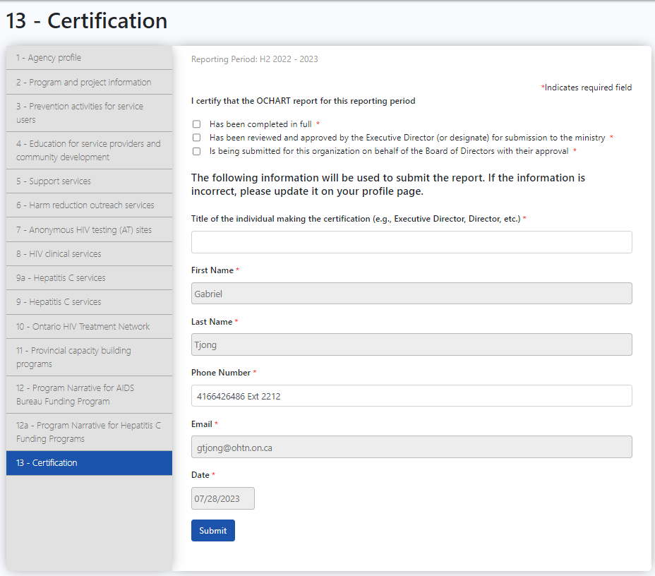How to Submit OCHART Reports | OCHART