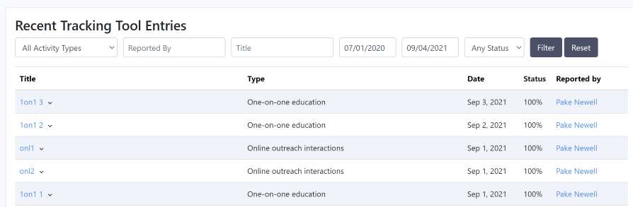 How to delete a tracking tool entry | OCHART